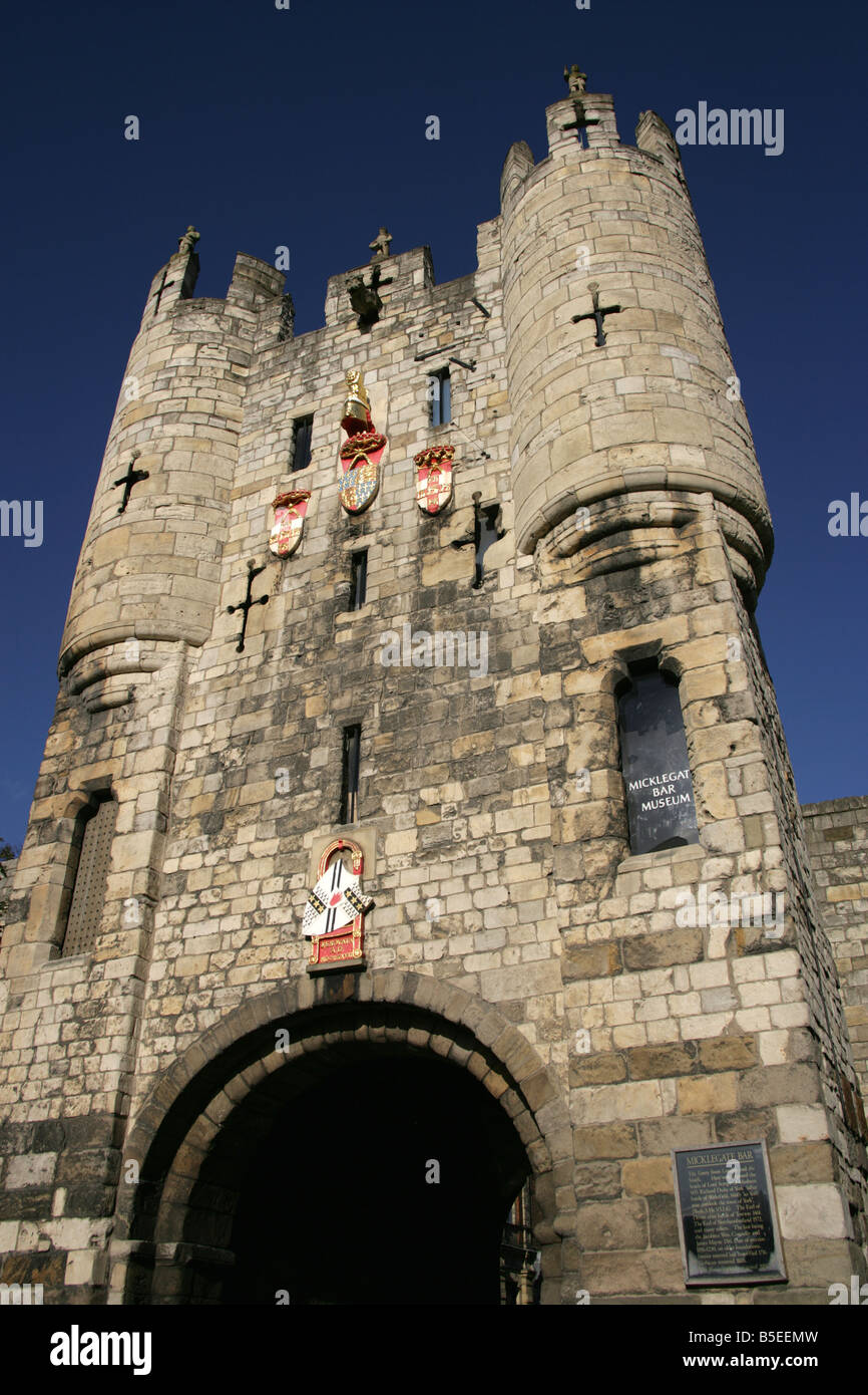City of York, England. Micklegate Bar is one of the four primary ...