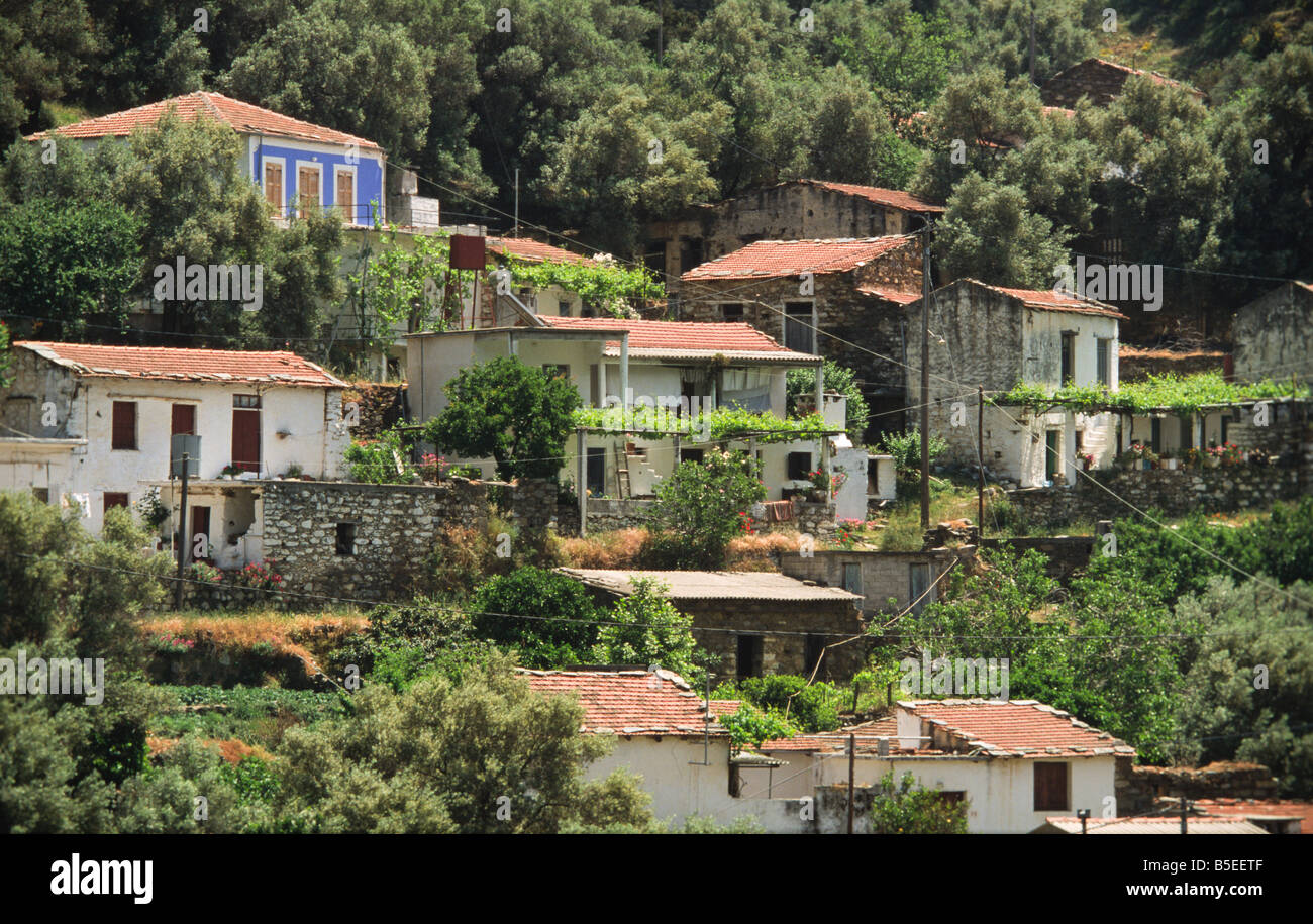 Traditional village Vathi in the Chania province Crete Greece Stock ...