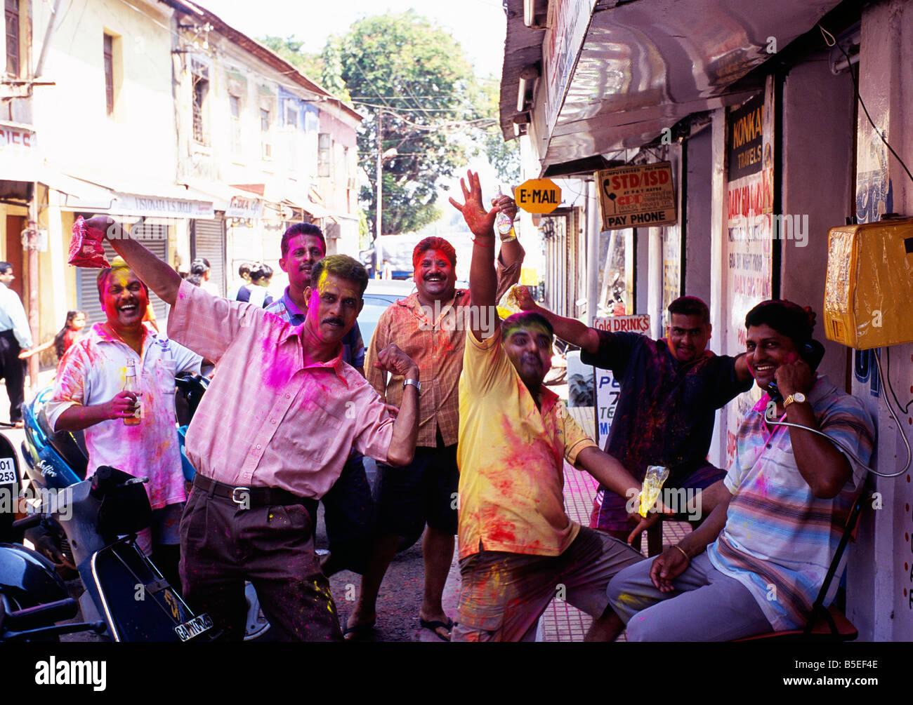 men celebrating Holi festival, India Stock Photo - Alamy