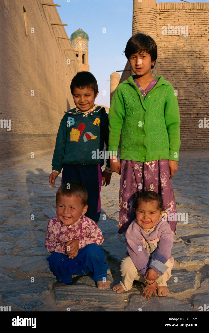 Children in street, Khiva, Uzbekistan, Central Asia Stock Photo - Alamy