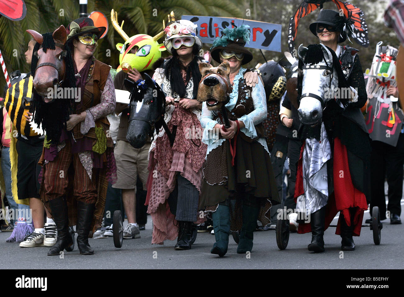 masked parade through Nelson New Zealand Stock Photo - Alamy
