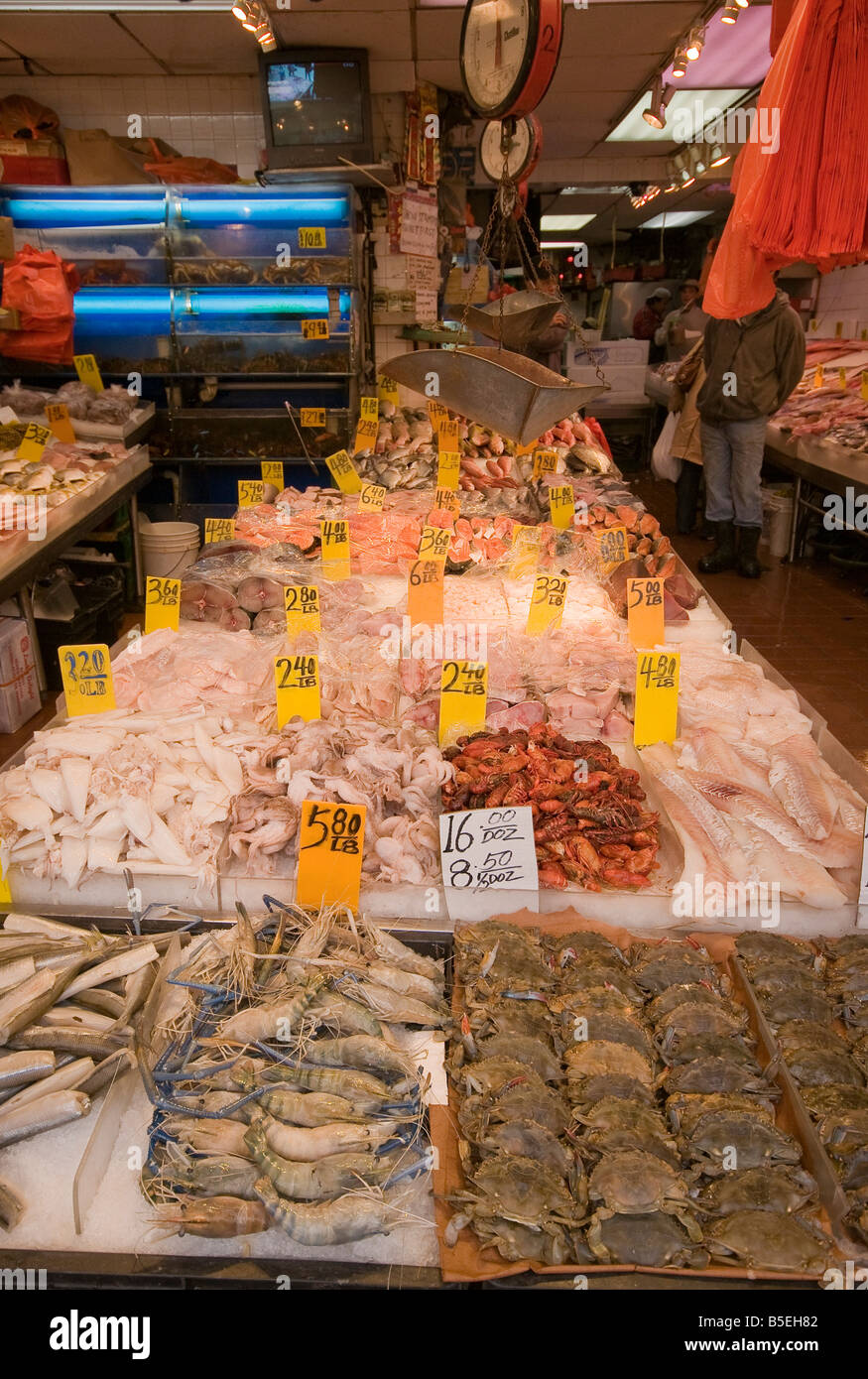 Fish shop in Canal street Chinatown New York USA Stock Photo - Alamy