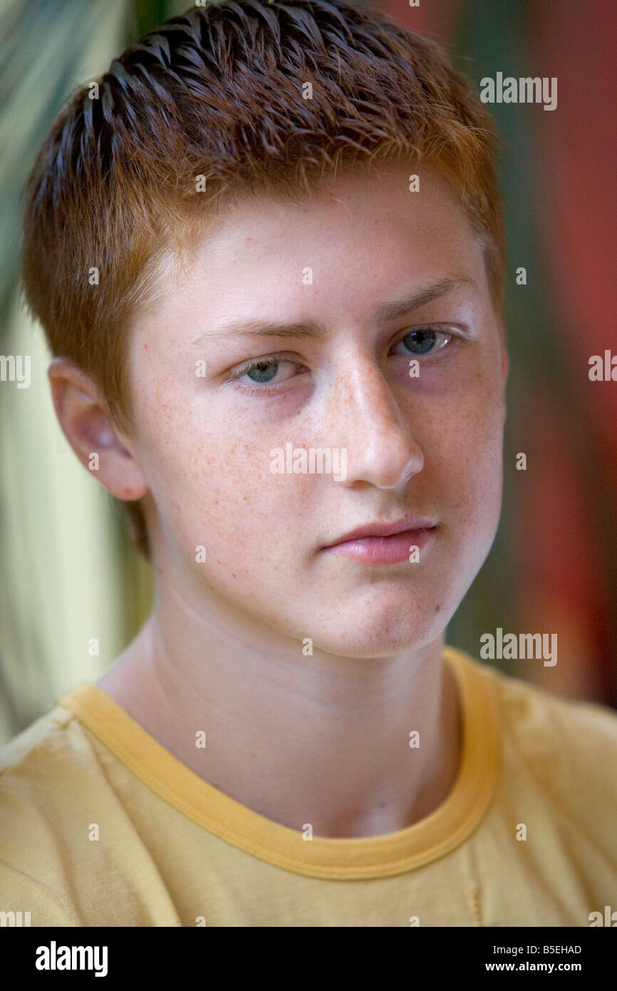 Portrait of a teenage boy Stock Photo - Alamy
