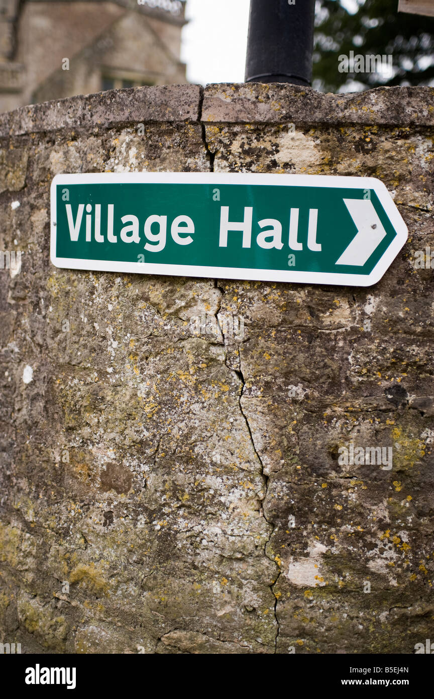 Village hall sign in Batcombe village Stock Photo - Alamy