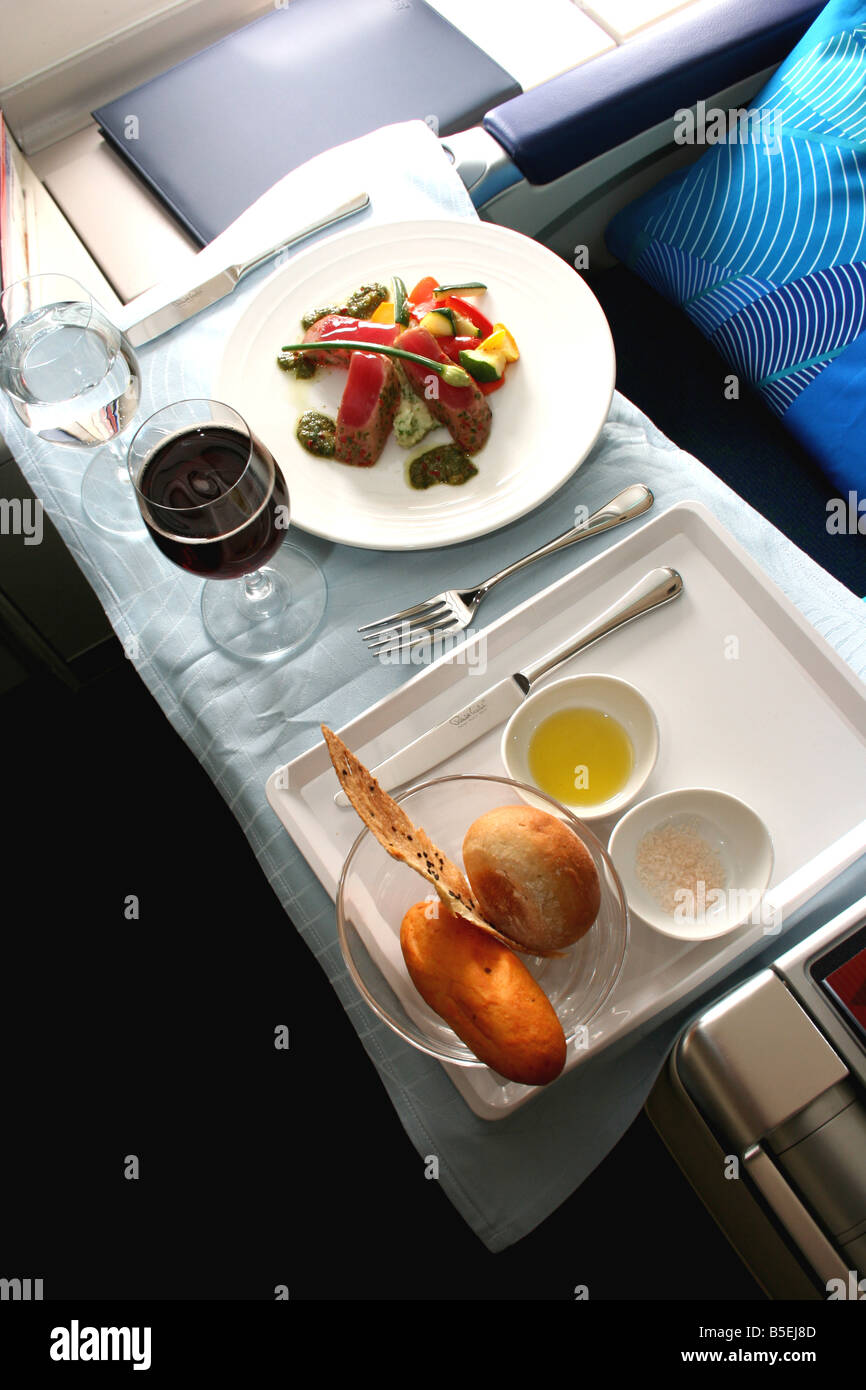 Business class cabin dining malaysian hi-res stock photography and ...