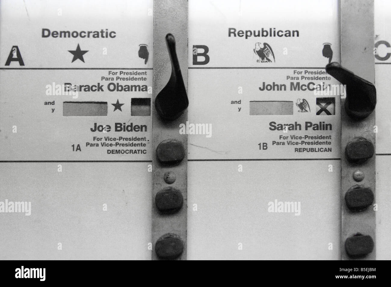 Voting Booth Close-up, United States, 2008 Presidential Election of ...