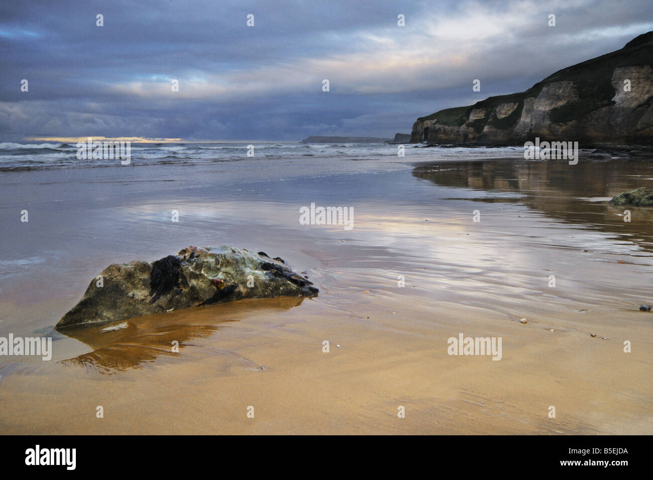 Whiterocks Beach in Portrush, Northern Ireland at sunset Stock Photo ...