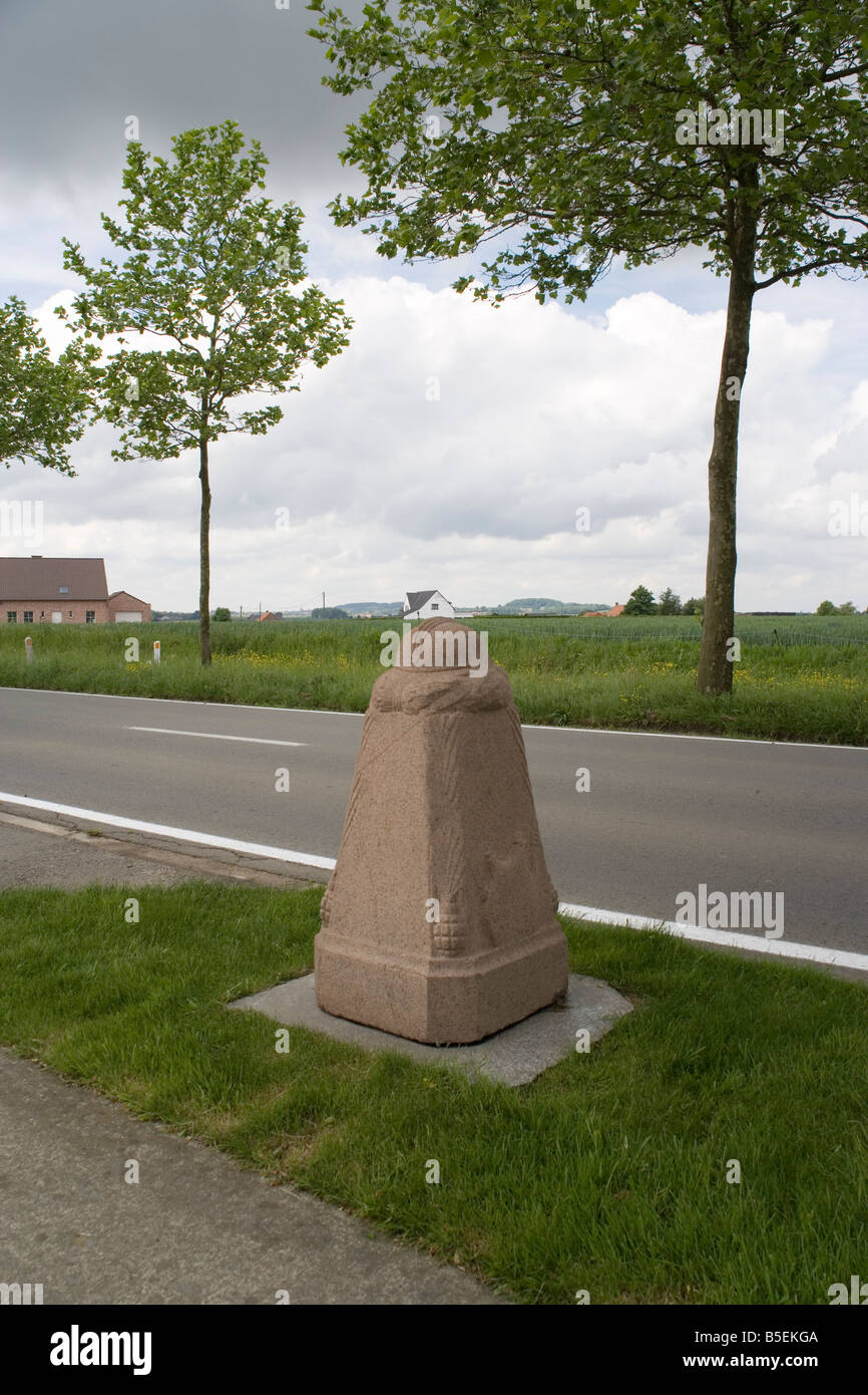 Demarcation marker stone marking the extent of the German advances in ...