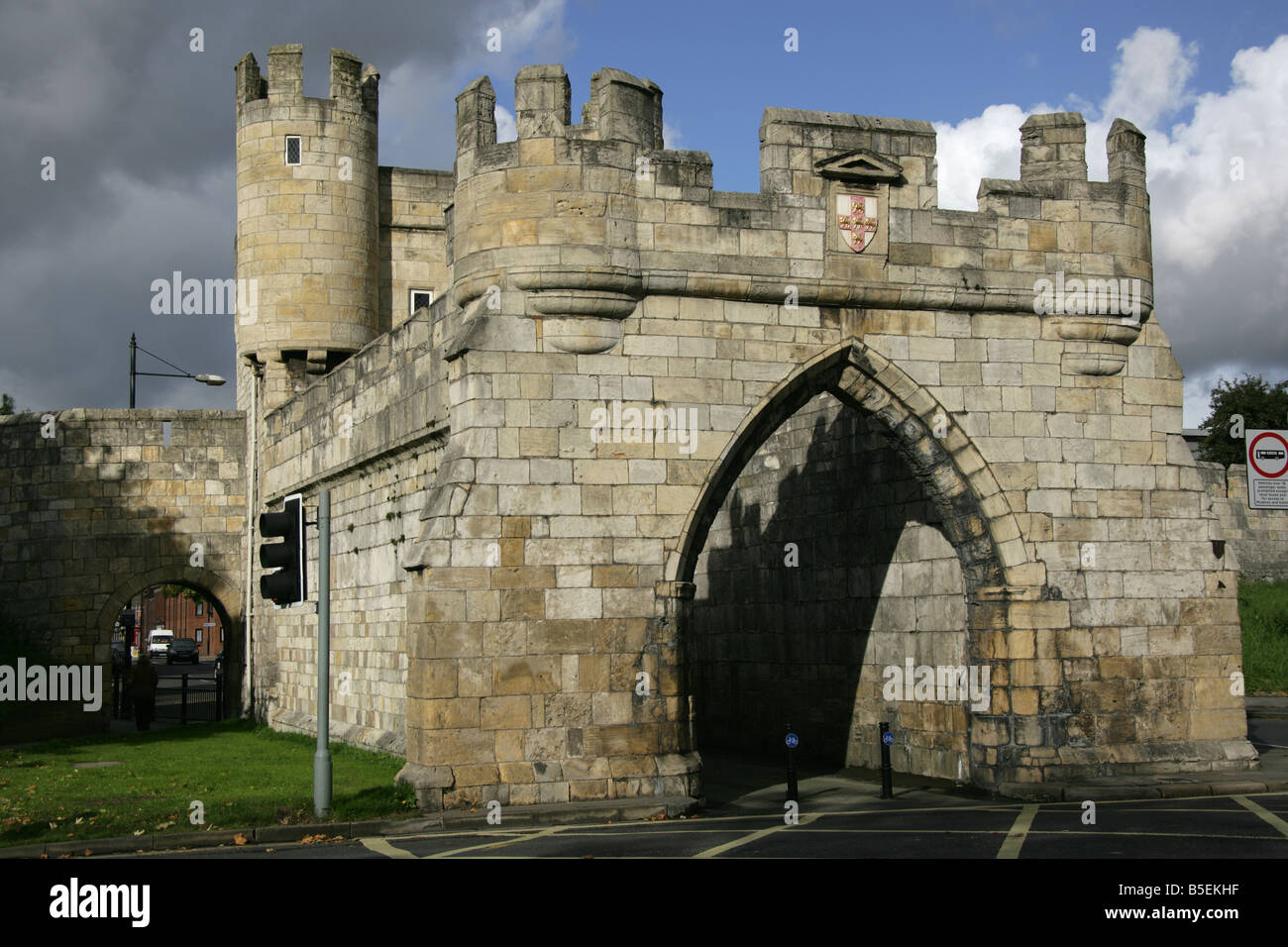 City of York, England. Walmgate Bar and Barbican is one of the four ...