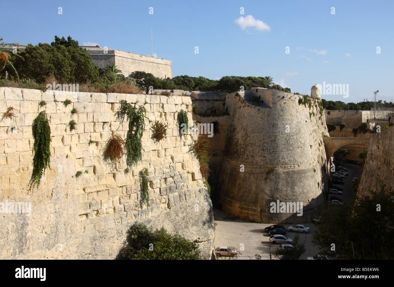 Valletta city walls in Malta Stock Photo - Alamy