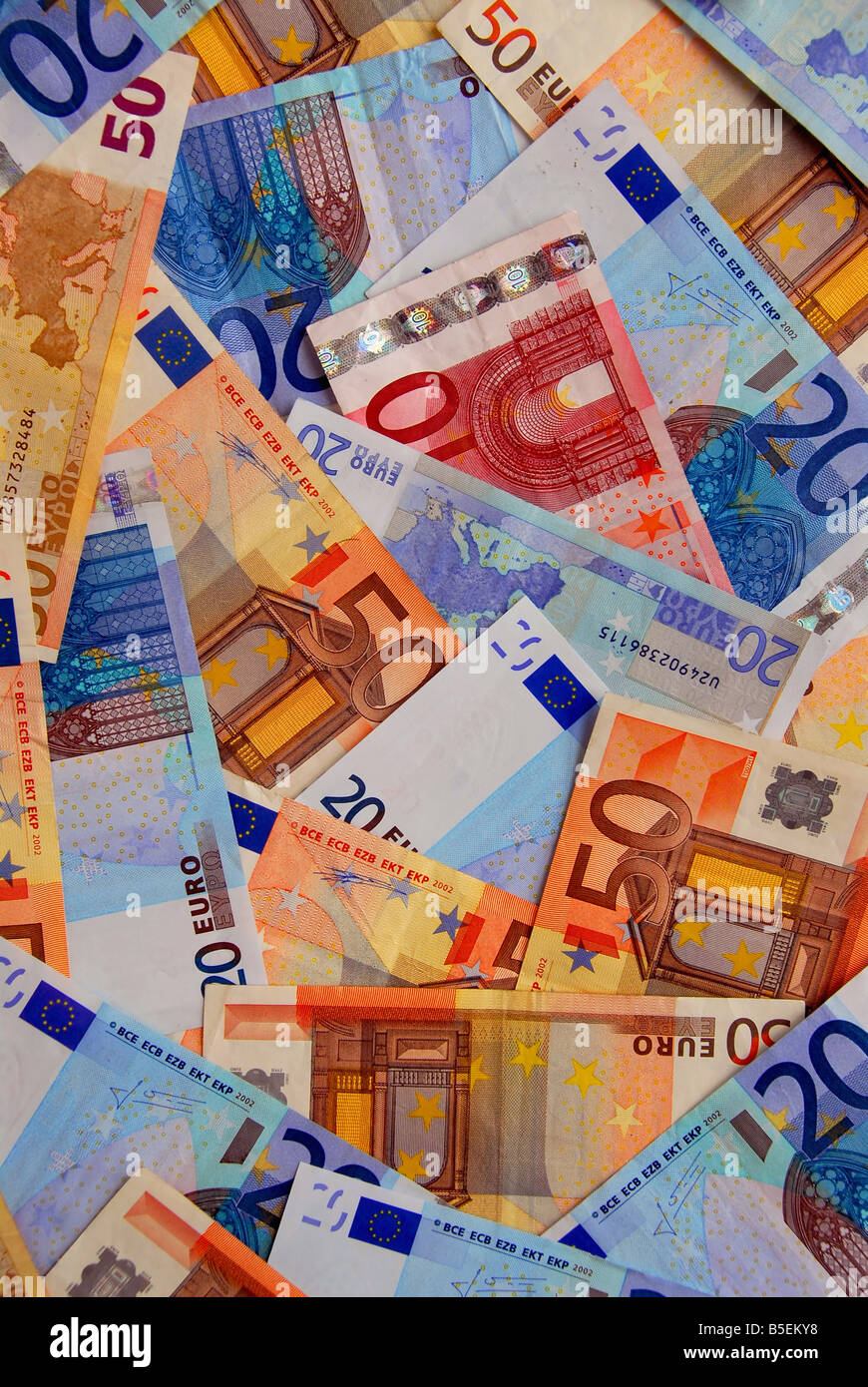 Background of european union currency paper bills Stock Photo - Alamy
