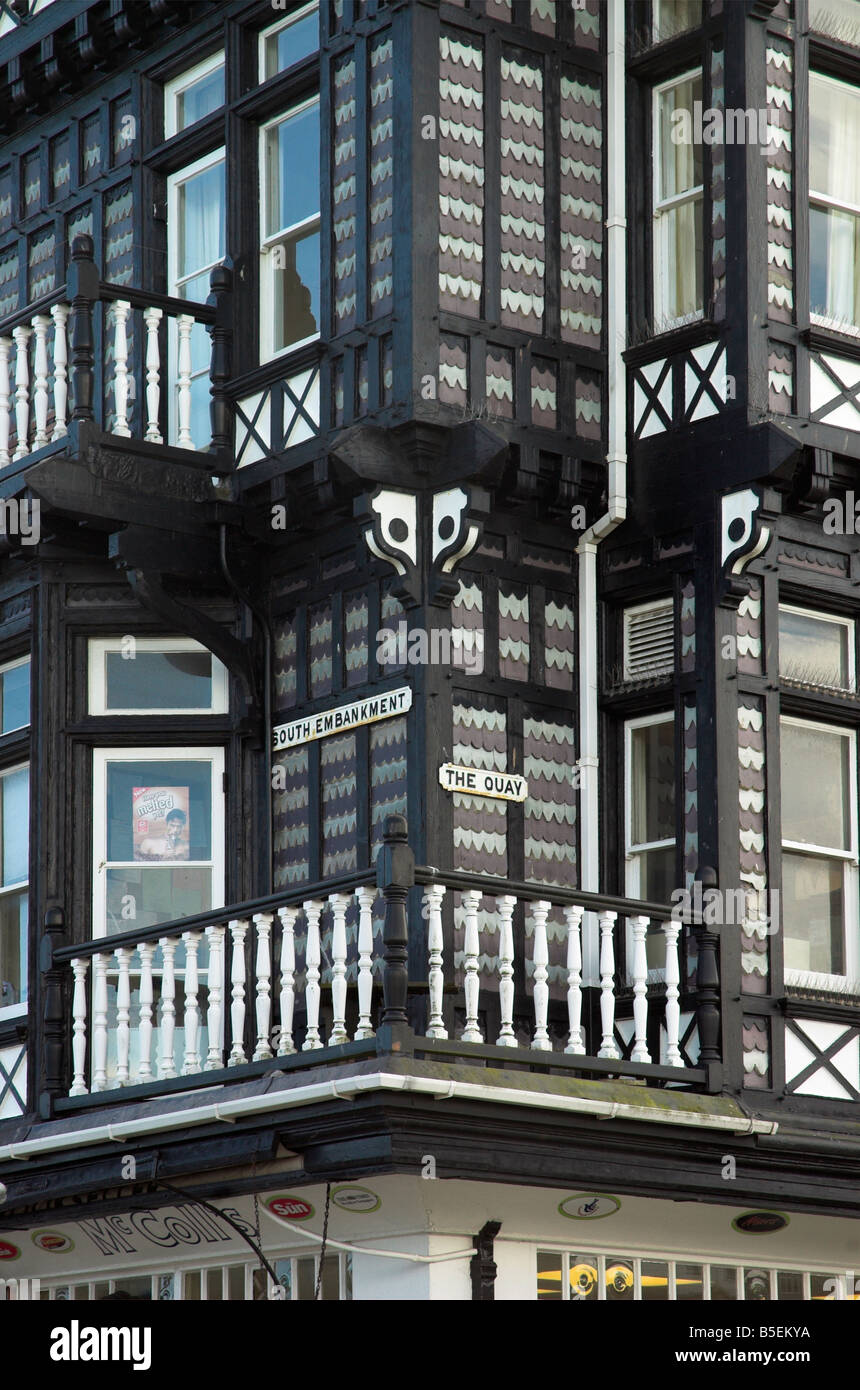 Detail of a very old building in Dartmouth in Devon Stock Photo - Alamy