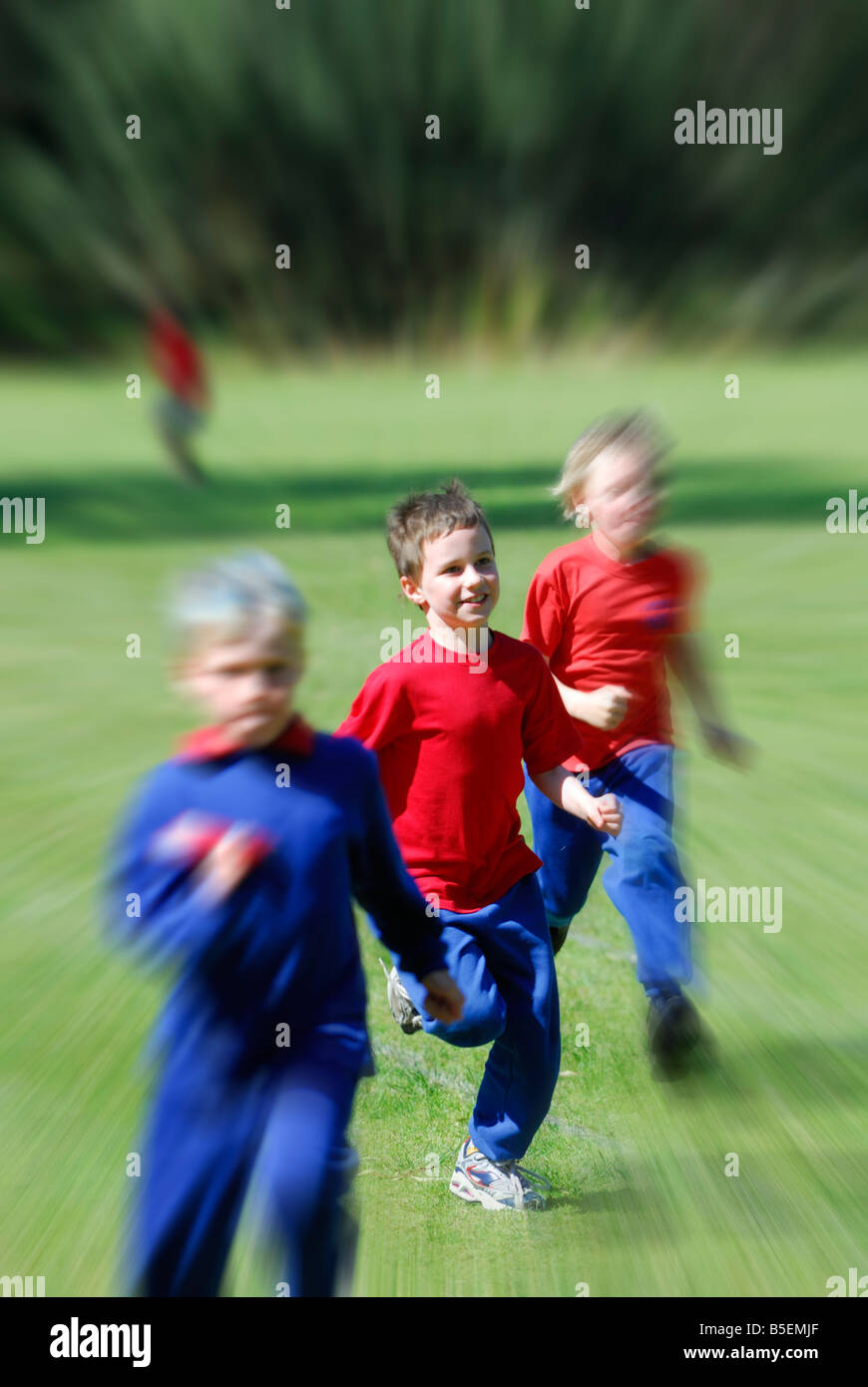 Children running at Primary School Athletics Carnival, Australia Stock ...