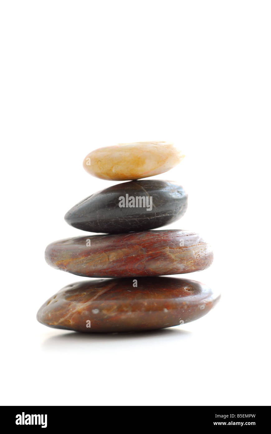Stack of balanced stones isolated on white background Stock Photo - Alamy