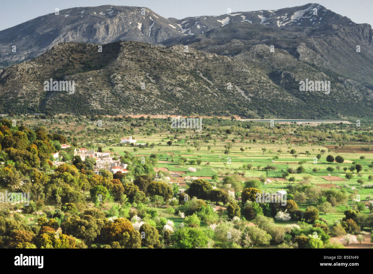 View at the Lassithi plateau on Crete Greece Stock Photo - Alamy