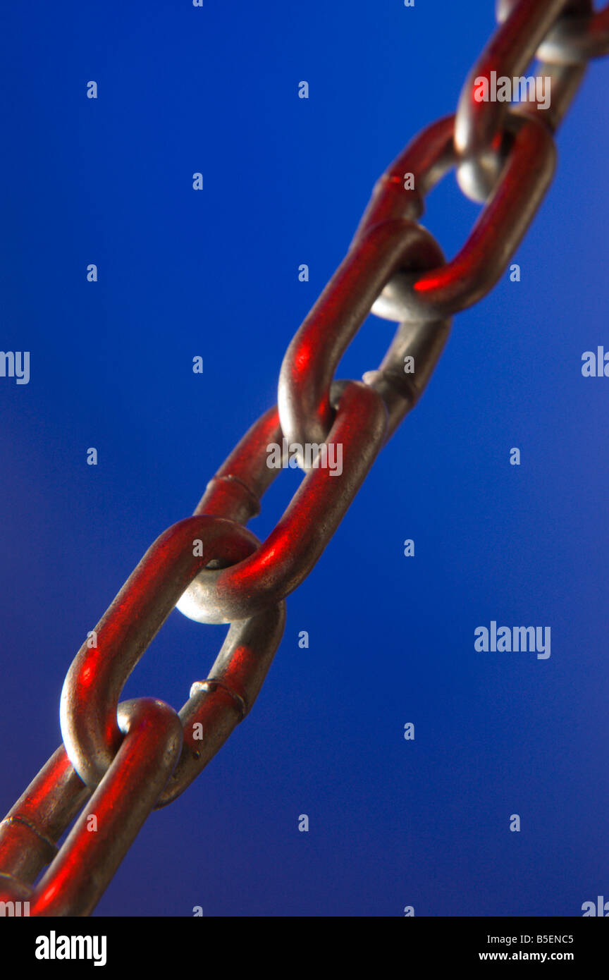 Steel linked chain Stock Photo - Alamy
