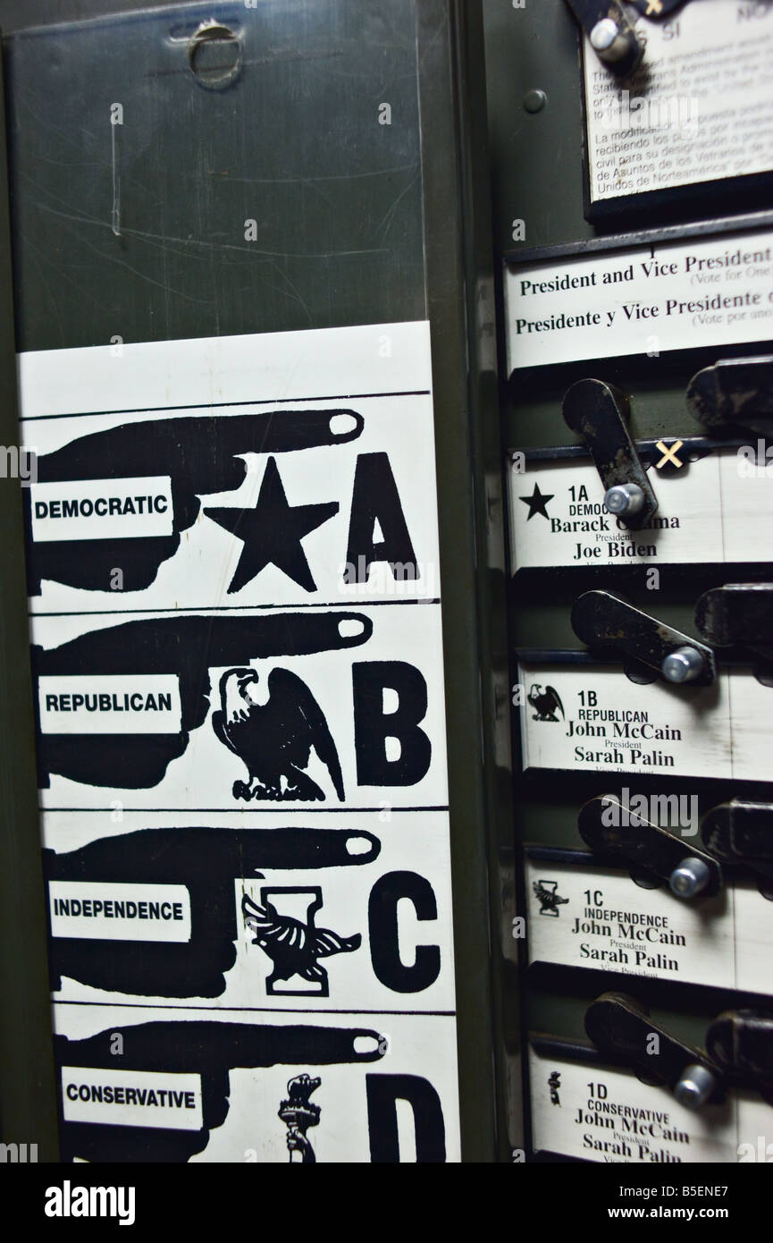 Interior of voting booth Election Day 2008, Yonkers, New York, US Stock ...