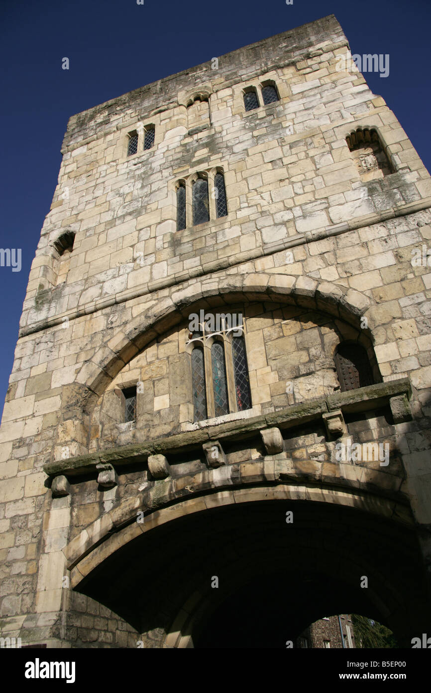 City of York, England. Monk Bar gatehouse on York City Wall offers ...