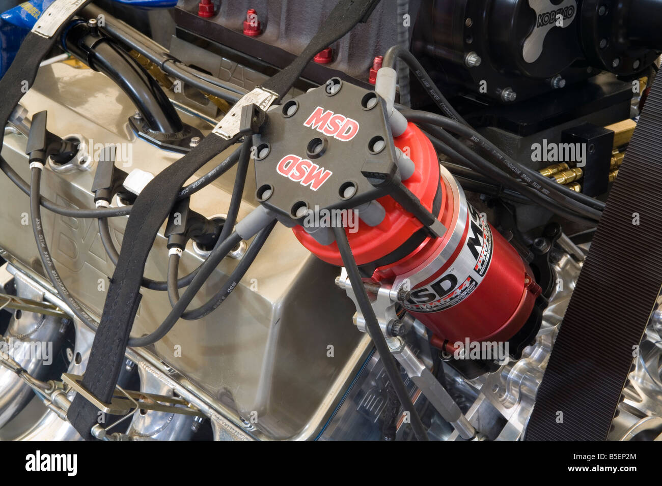 MSD race specification distributor on a high performance V8 race engine ...