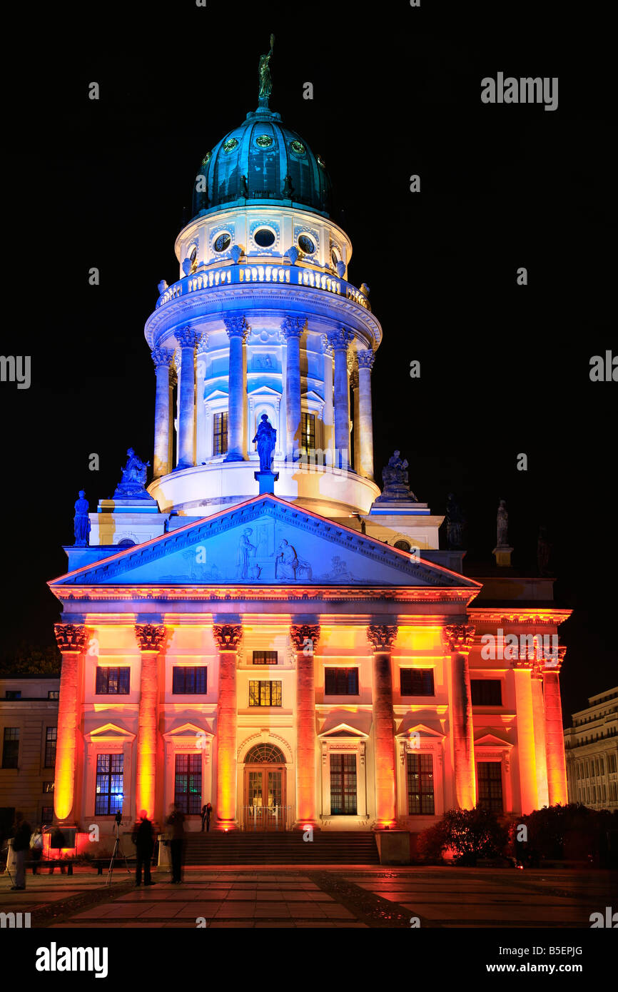 Französischer Dom; french dome in the night during the festival of ...