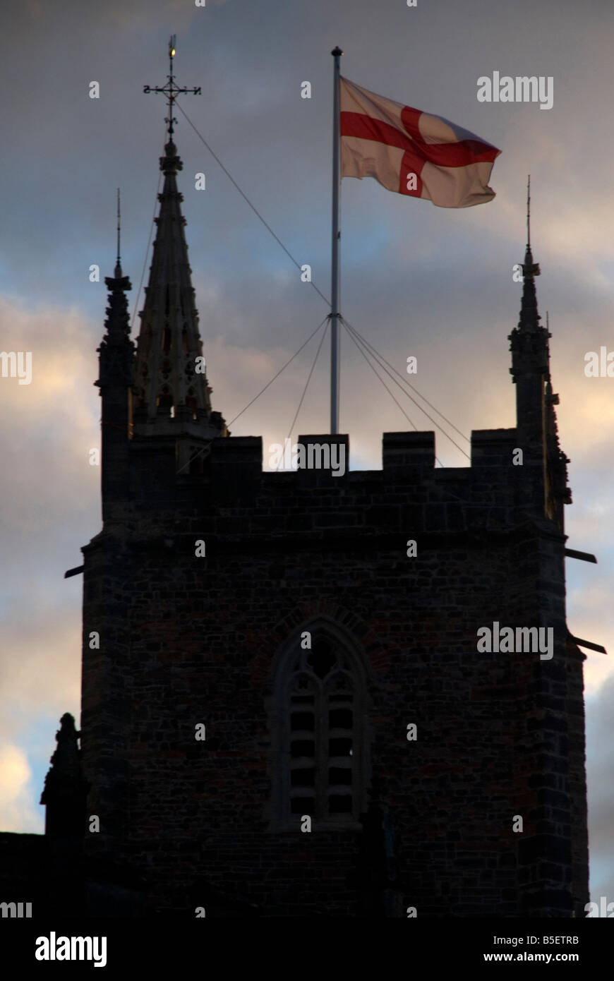 English church with flag hi-res stock photography and images - Alamy