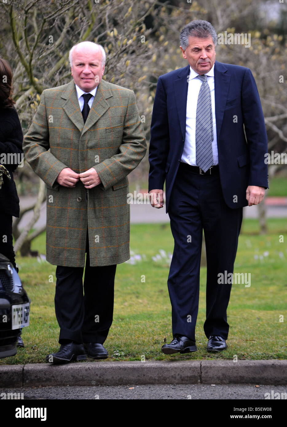 Greg Dyke and David Dein arriving for Jeremy Beadle s funeral today in ...