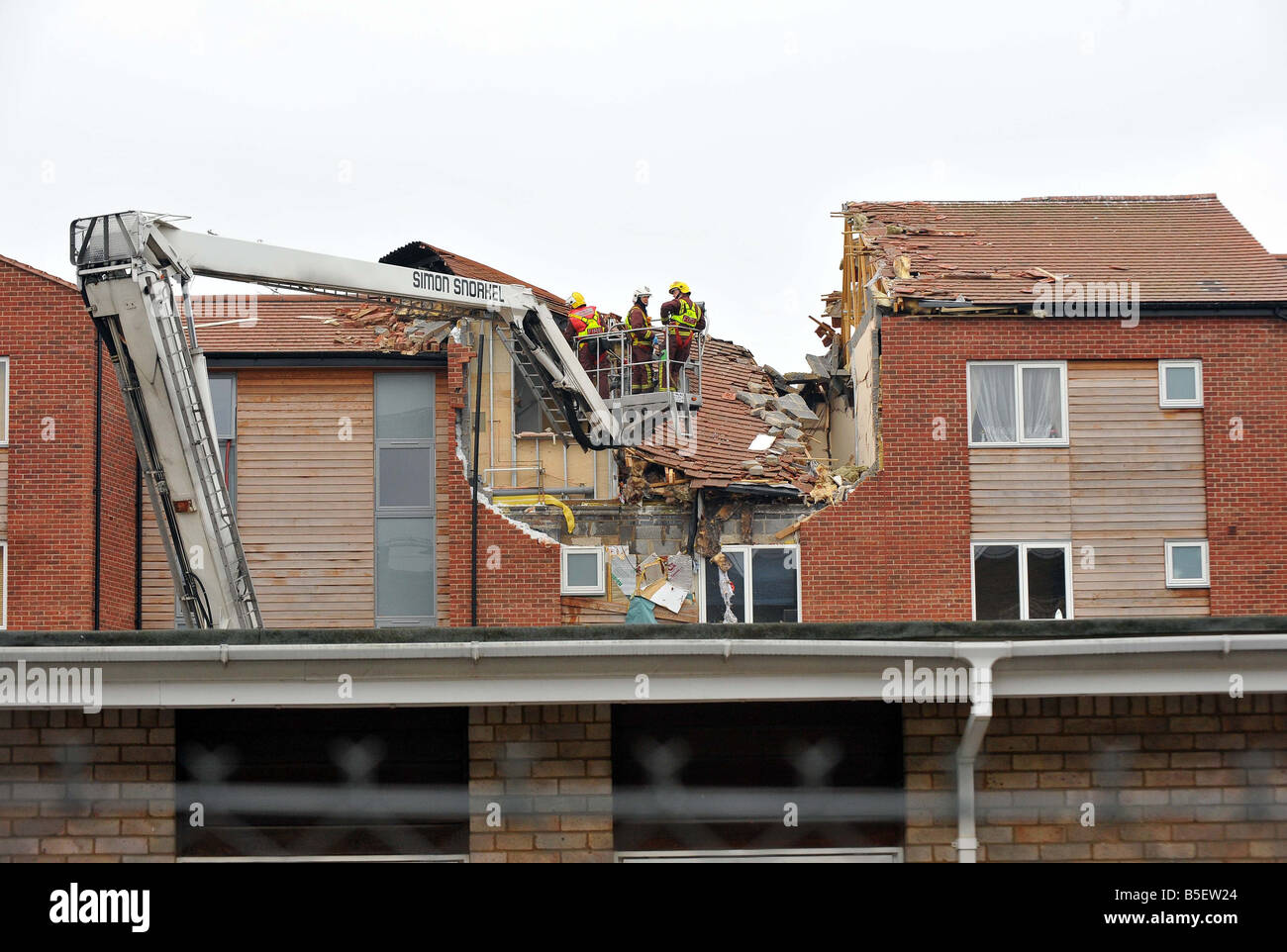The London Fire Brigade attend the scenwe of a gas explosion in South ...