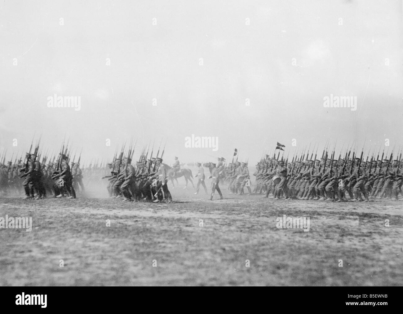 Russian soldiers parade for the Tsar following their victory at ...