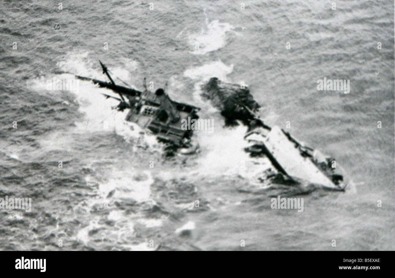 A wartime wreck off the Cornish coast. This ship was topedoed and then ...