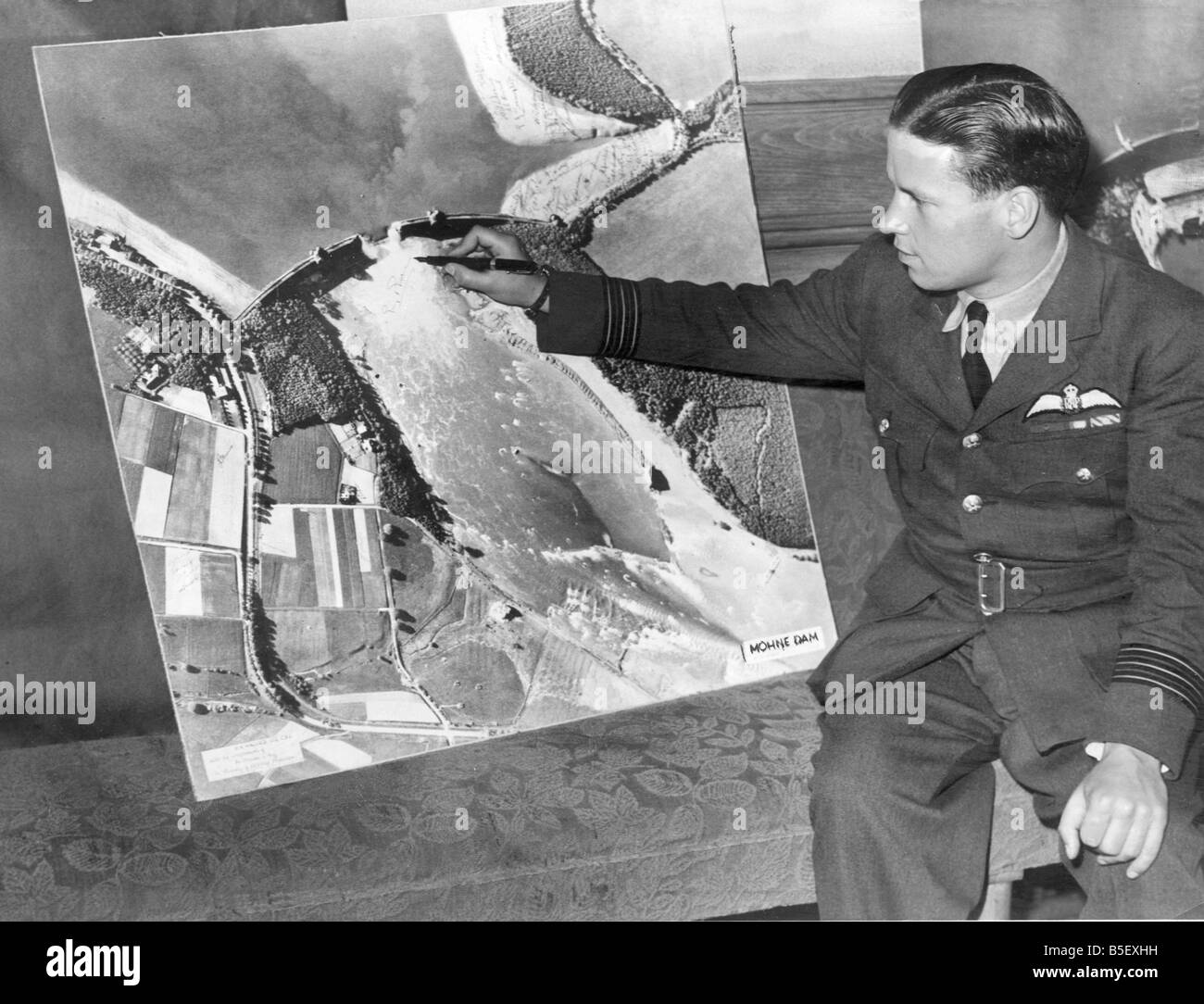 Avro dinner to Dam Busters. Hungaria.;Wing Commander Guy Gibson puts ...