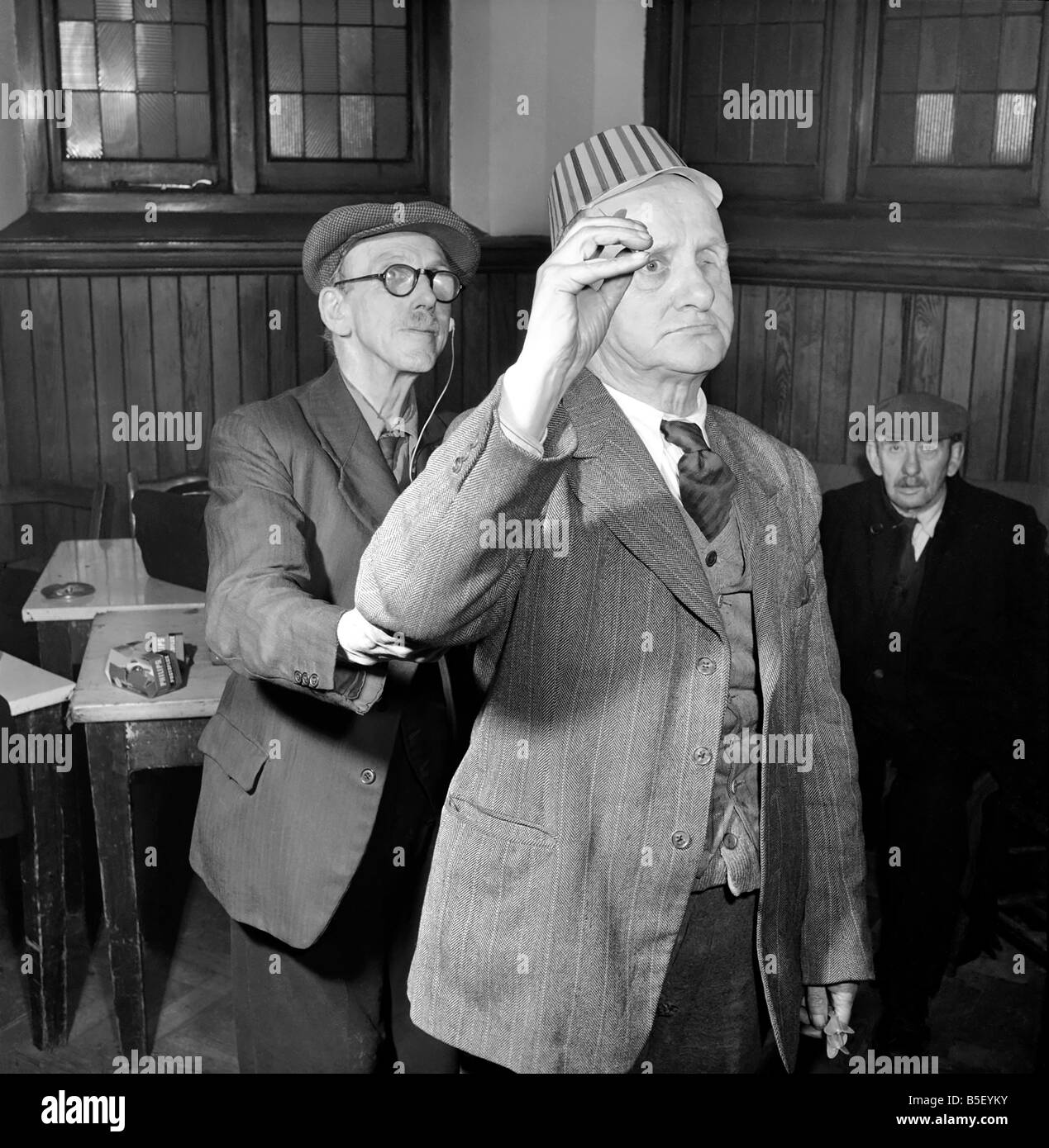 Pub Games: Darts: Blind darts players. 1954 A62-002 Stock Photo - Alamy