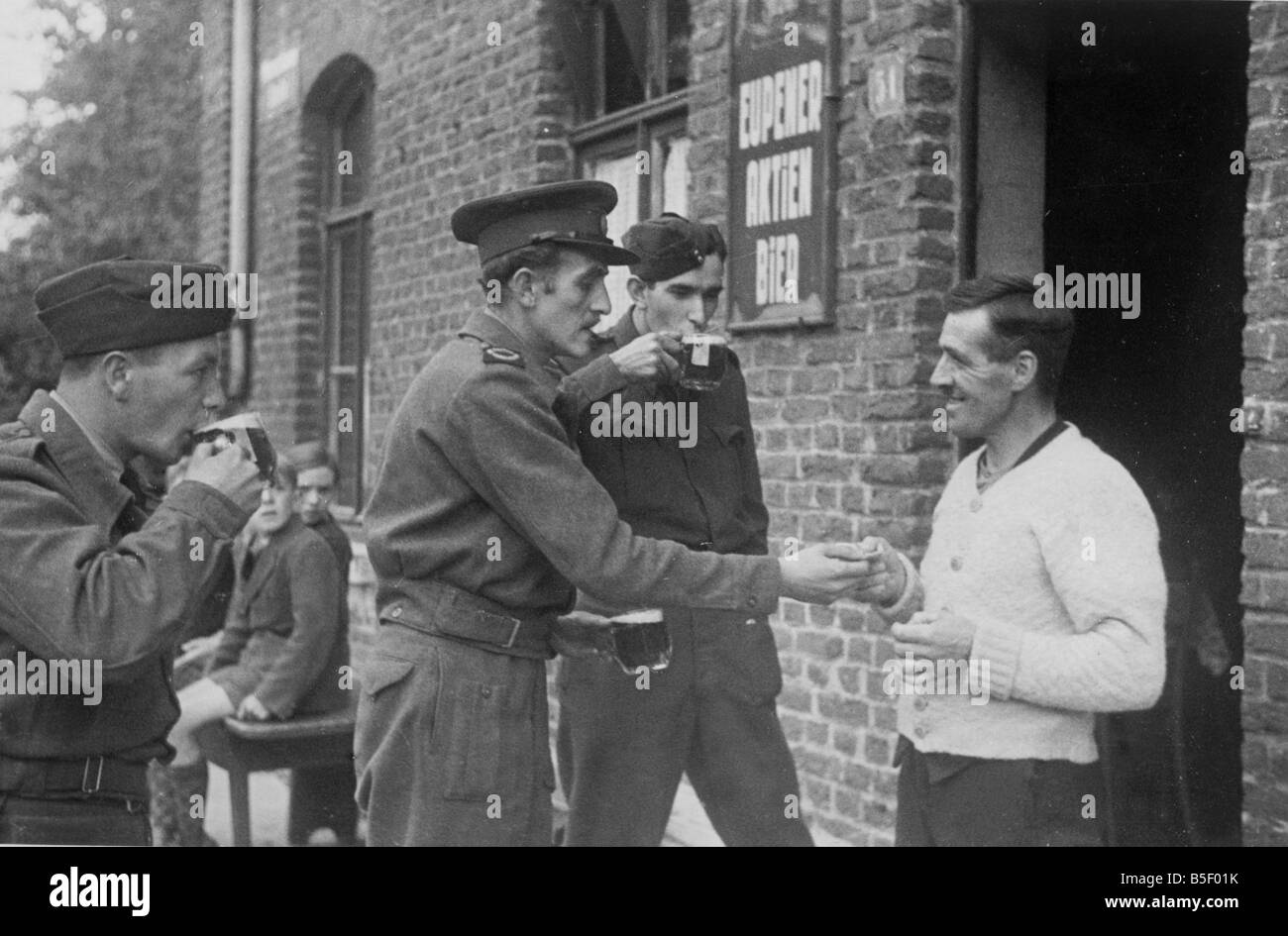 On the German border,war correspondant Rex North buys a drink for the ...