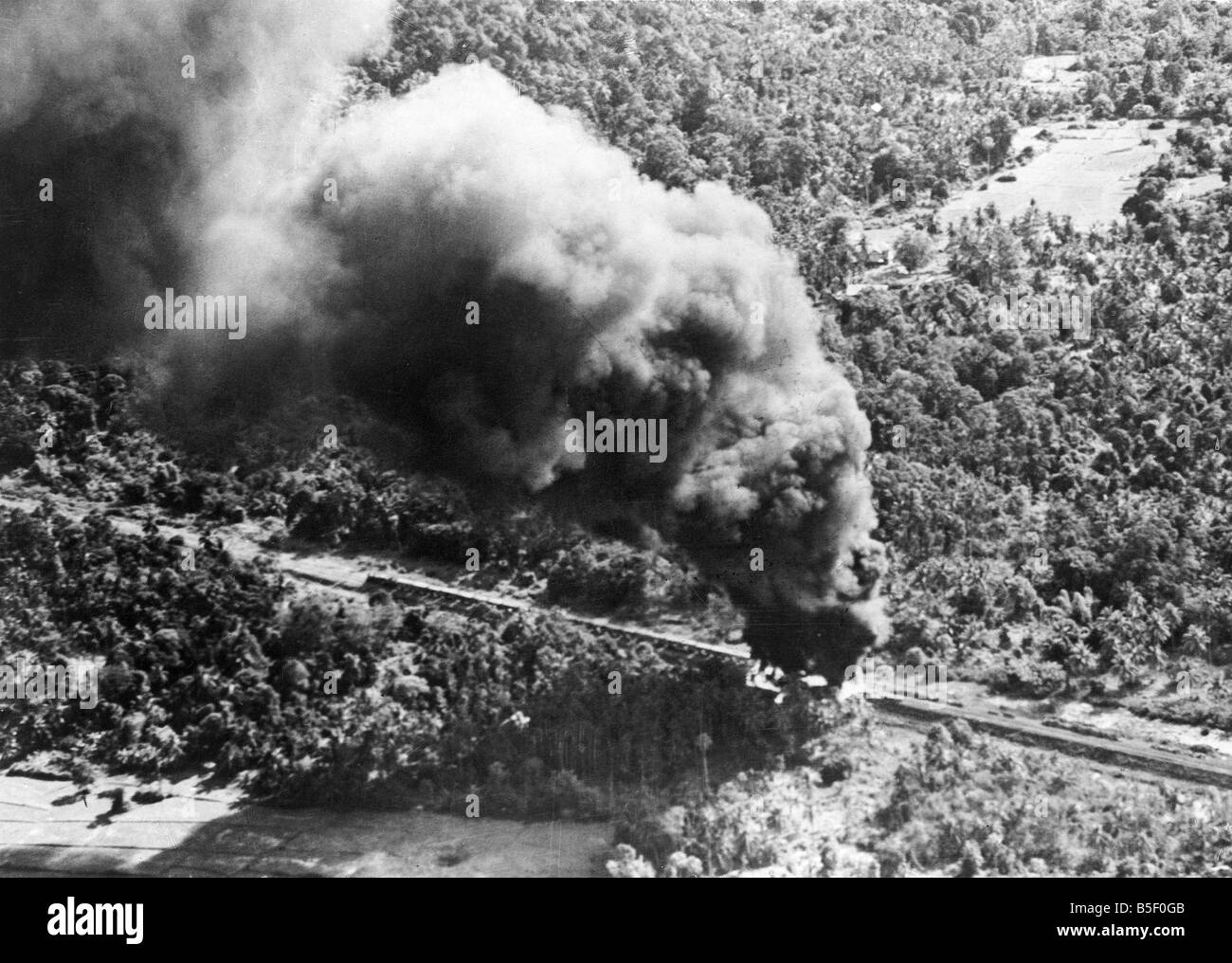 R.A.F Liberators bomb a Japanese train 15 miles south of Anim, on the ...