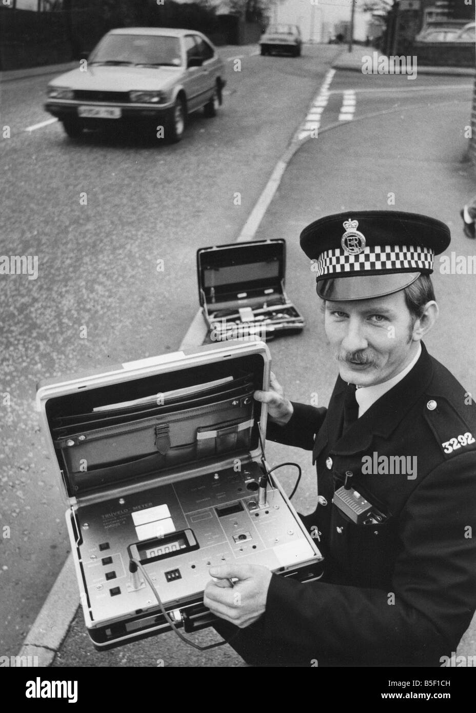 Traffic police officer Gavin Clark with the new speed trap device at ...