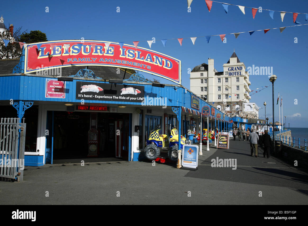 Seafront amusements near Llandudno Pier Stock Photo - Alamy