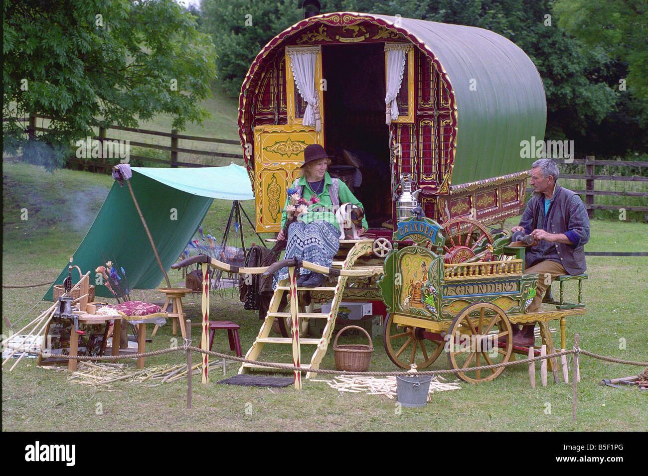 Joan and Pete Smith with their Gypsy caravan camping out at Beamish ...