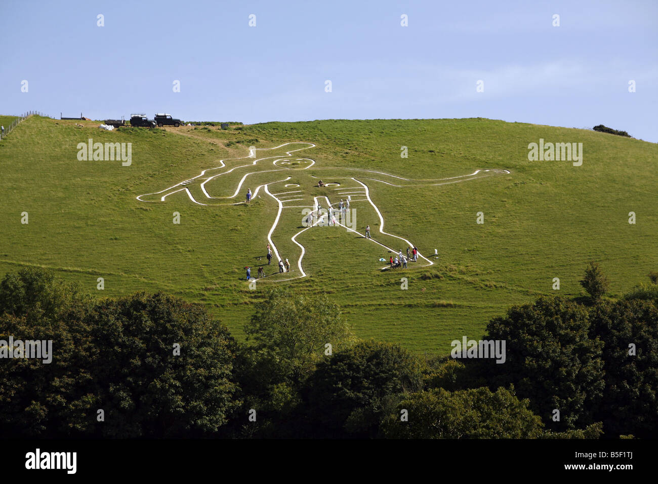 The Cerne Giant situated on a hill above the village of Cerne Abbas ...
