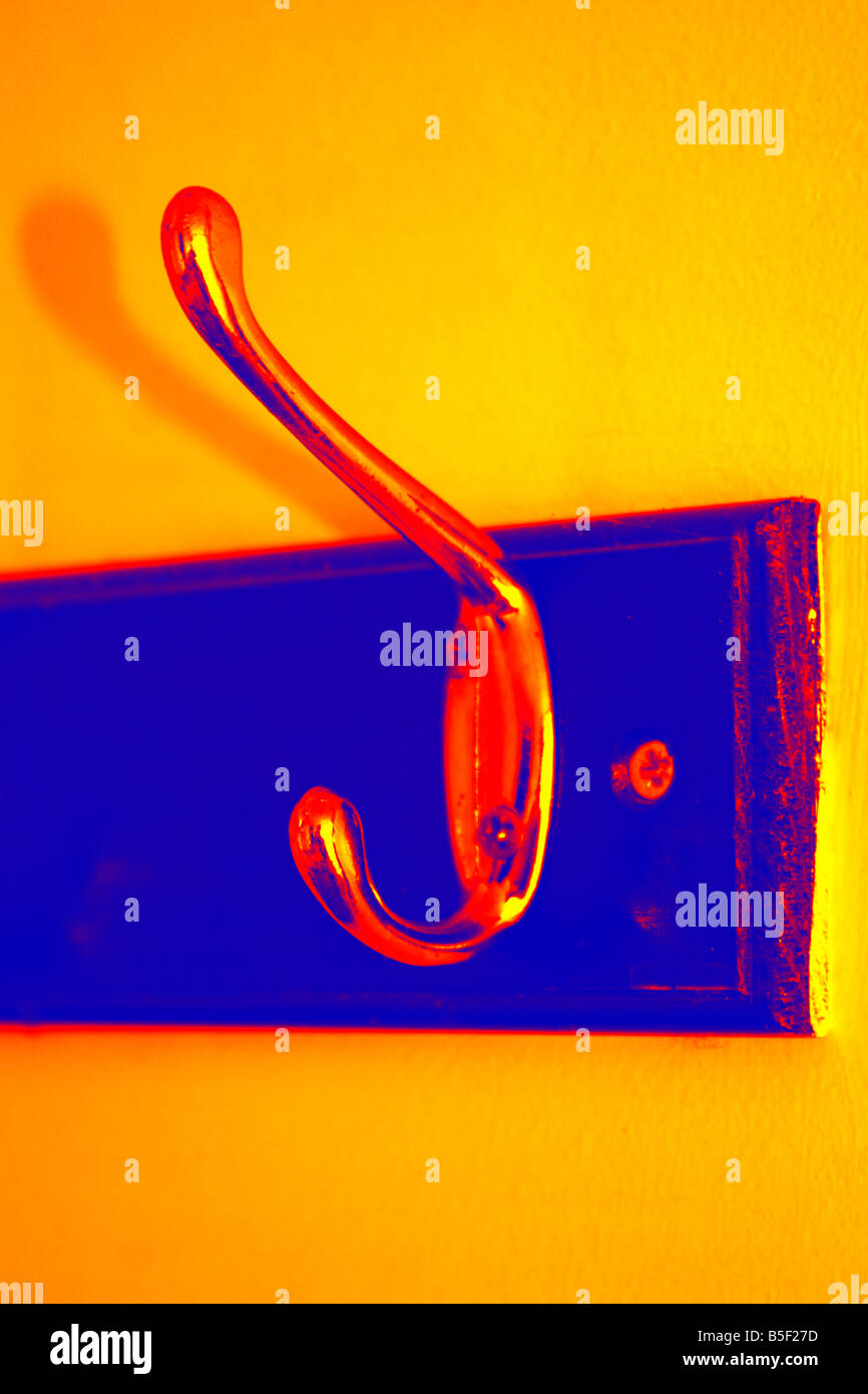 Metal coat peg close up Stock Photo - Alamy