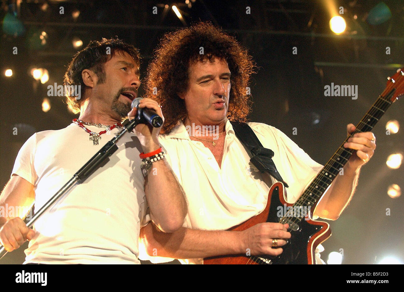 Queen and Paul Rodgers perform at the Metro Radio Arena 3 May 2005 Paul ...