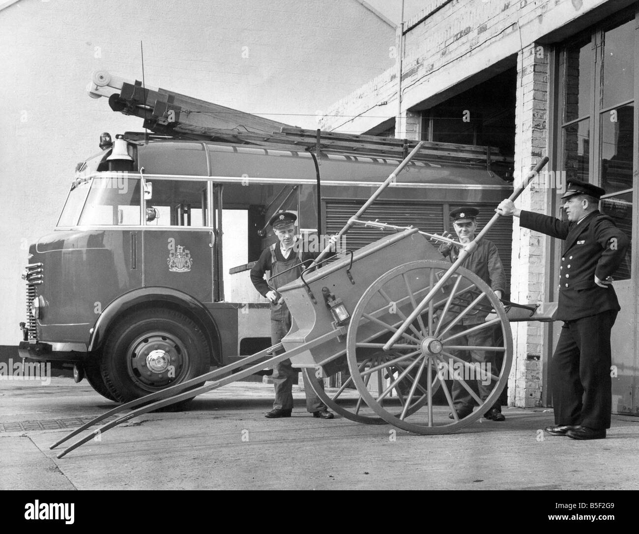 Anicient and modern fire engines stand side by side at Morpeth Fire ...