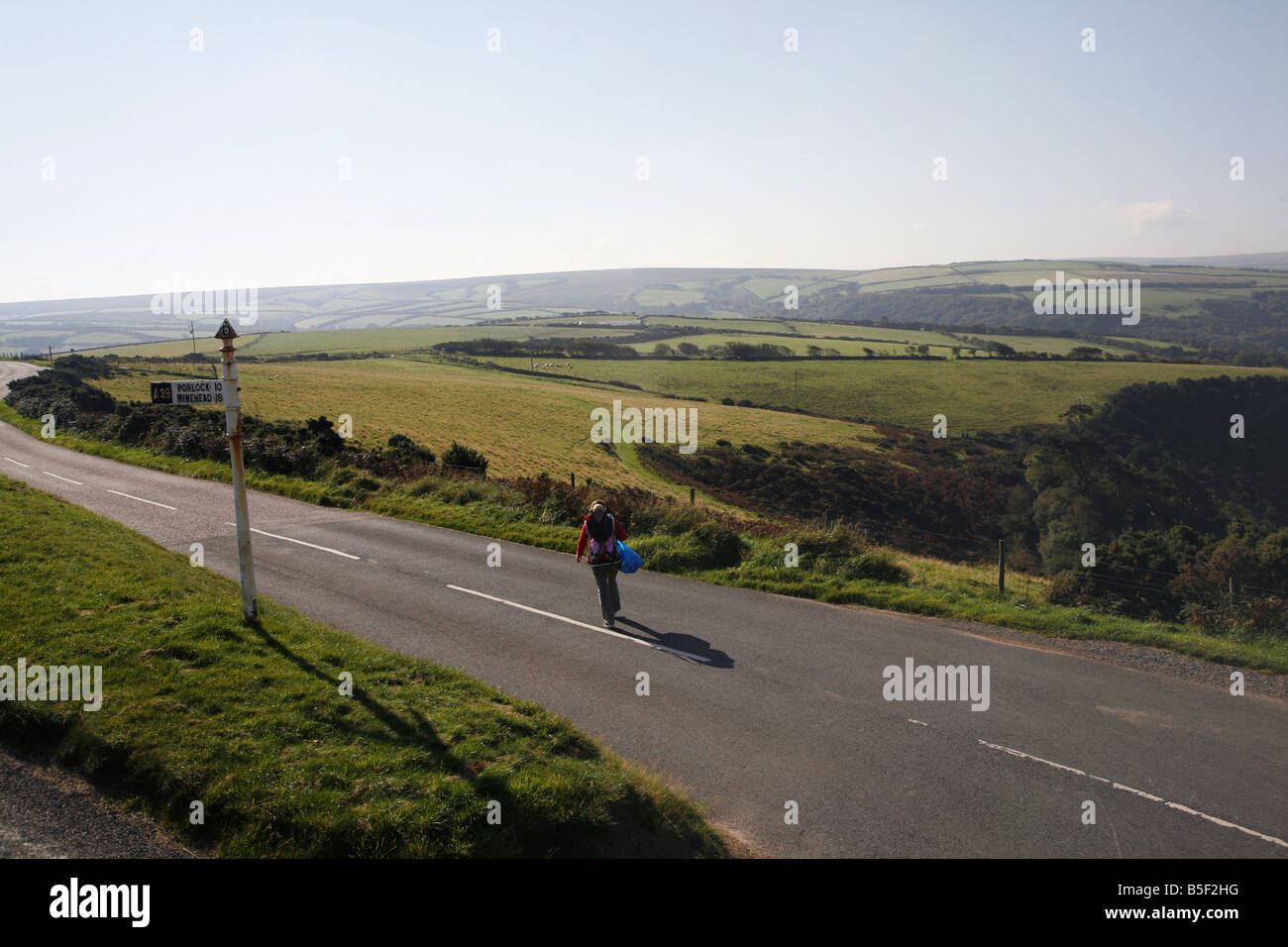 A view over Exmoor National Park from an open top bus on a regular ...
