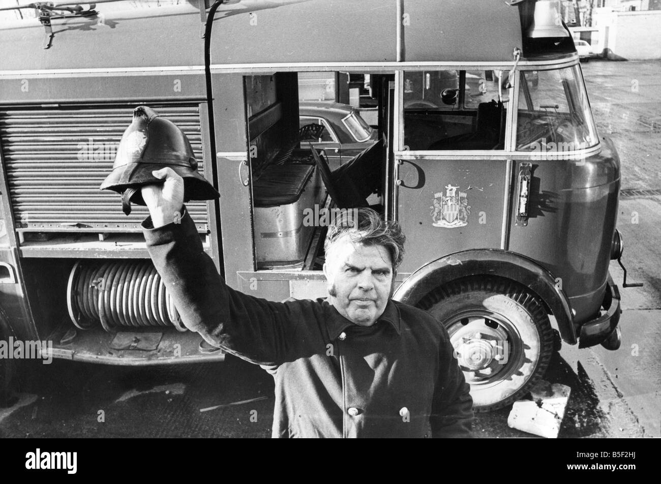 Fireman Jack Bruce takes his hat off to the five fire engines which ...