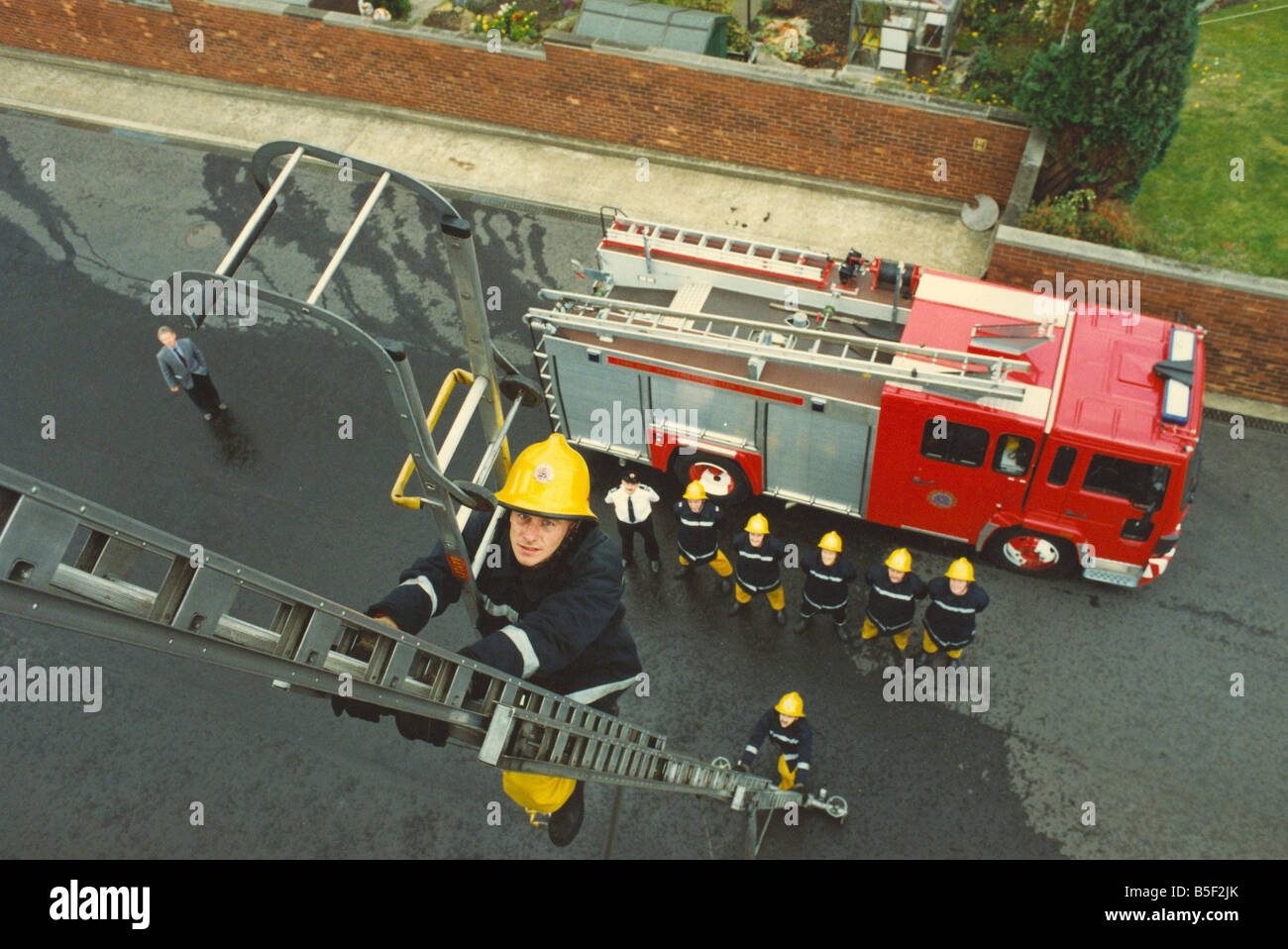 A training exercise in the centre of Newcastle firefighter Sean McHee ...