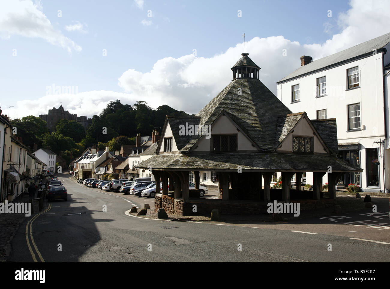 The ancient Yarn Market In the High Street of the village of Dunster ...