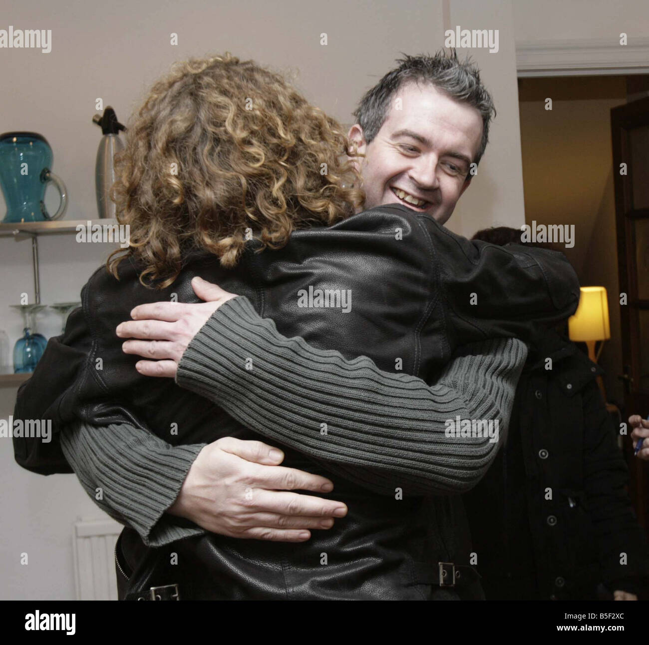 mastercef winner james nathan back to camera hugs jonny stevenson Stock ...