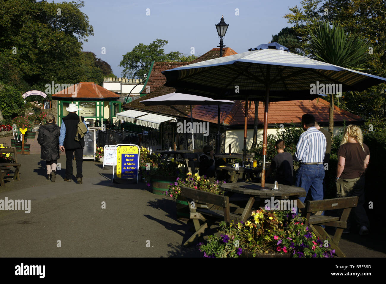 Cafe on the path leading to the top station of the Cliff Railway at ...