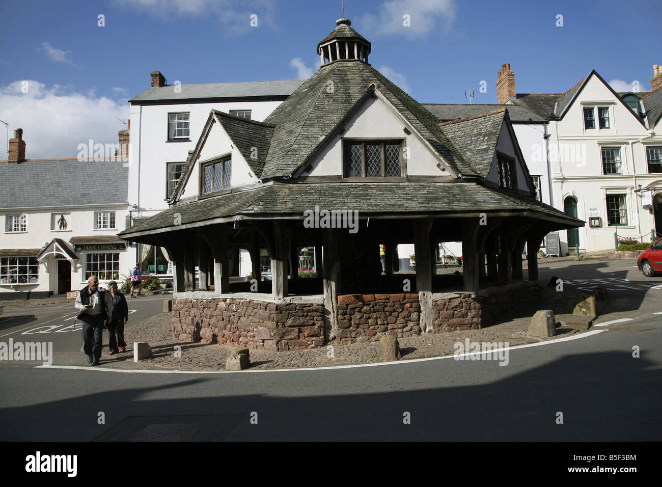 The ancient Yarn Market In the High Street of the village of Dunster ...