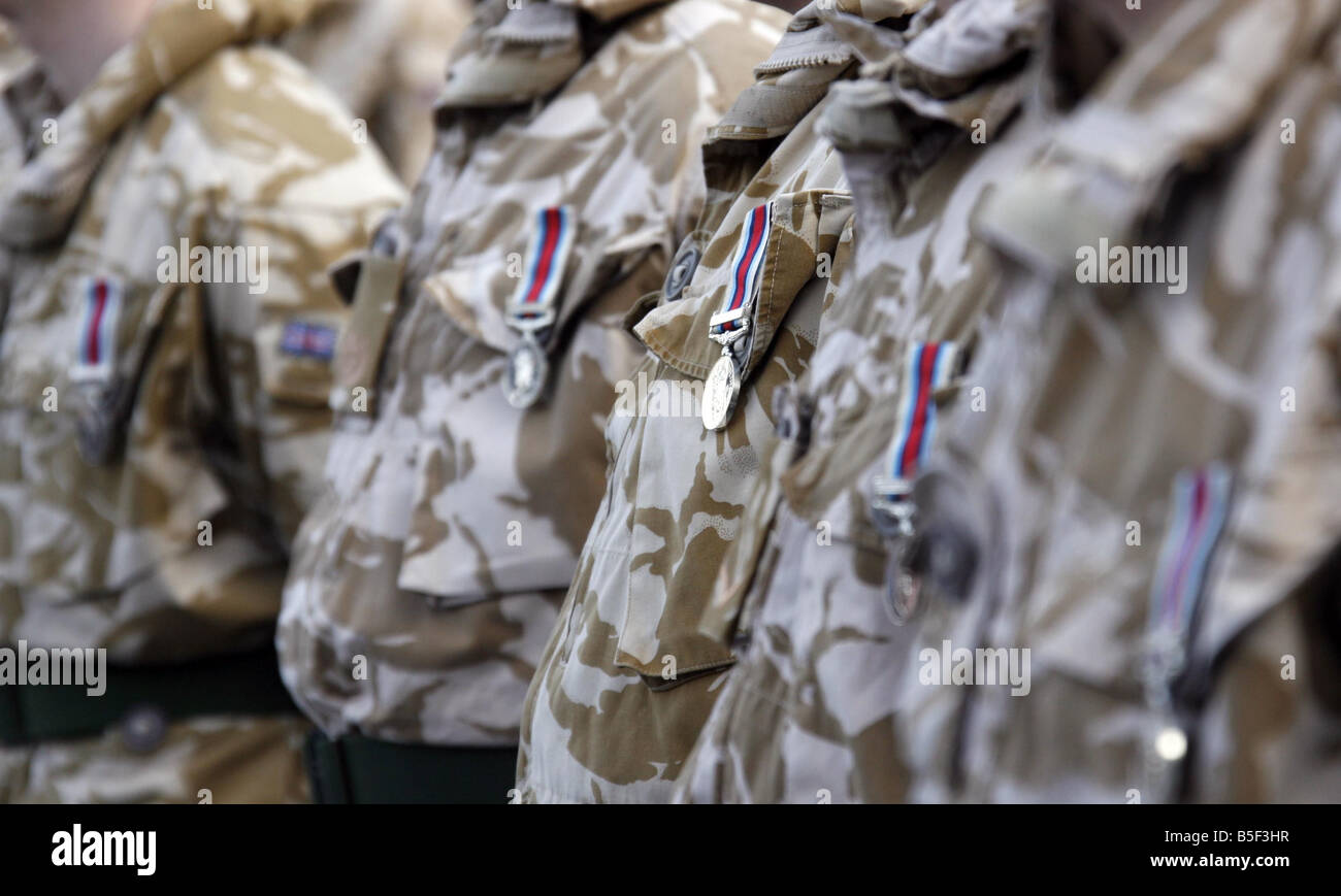Territorial Army soldiers were taking part in a medal parade through ...