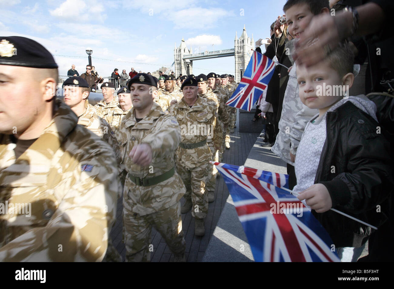 Territorial Army soldiers were taking part in a medal parade through ...
