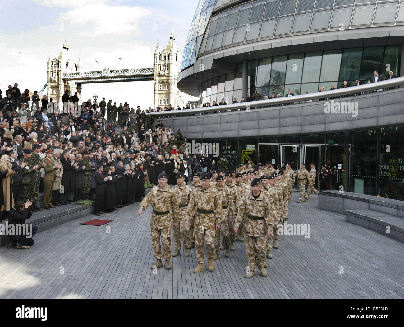 Territorial Army soldiers were taking part in a medal parade through ...